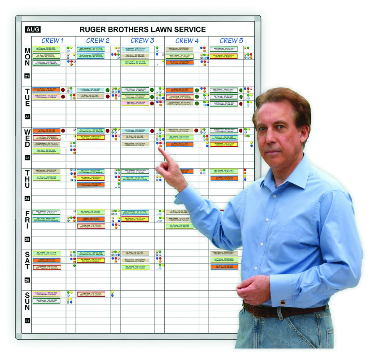 Magnetic Crew and Route Scheduling Board From: Magnatag Visible Systems ...