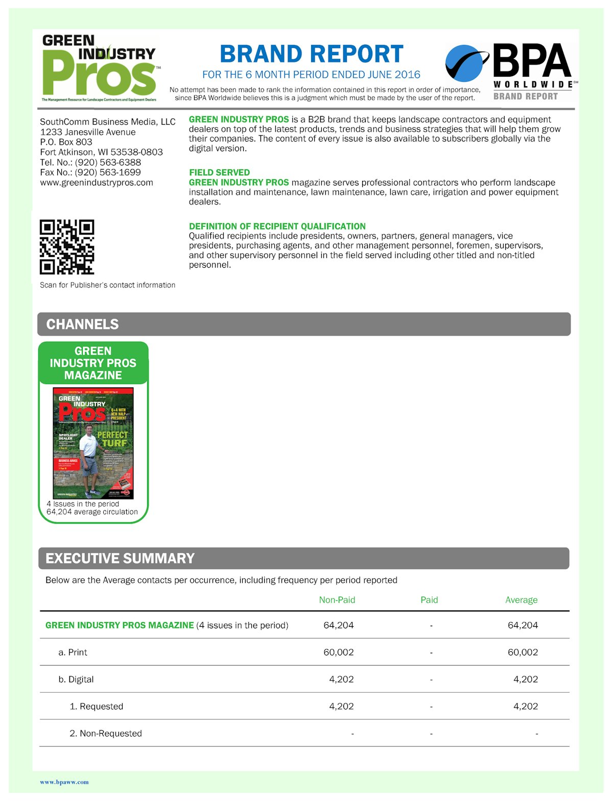 BPA Brand Report | Green Industry Pros